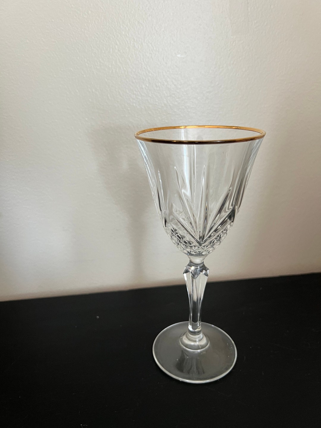 Vintage Gold-rimmed Wine Glass, Gold Rimmed Wine Glass - Etsy