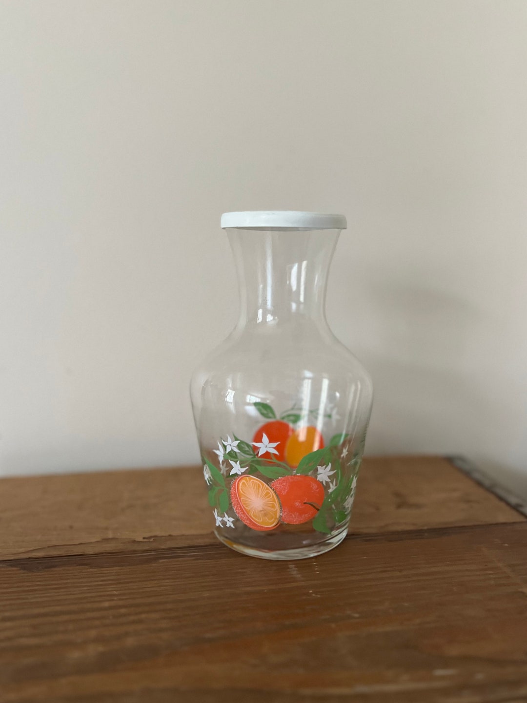 Vintage Orange Juice Decanter With Lid, Vintage Juice Carafe, Vintage ...