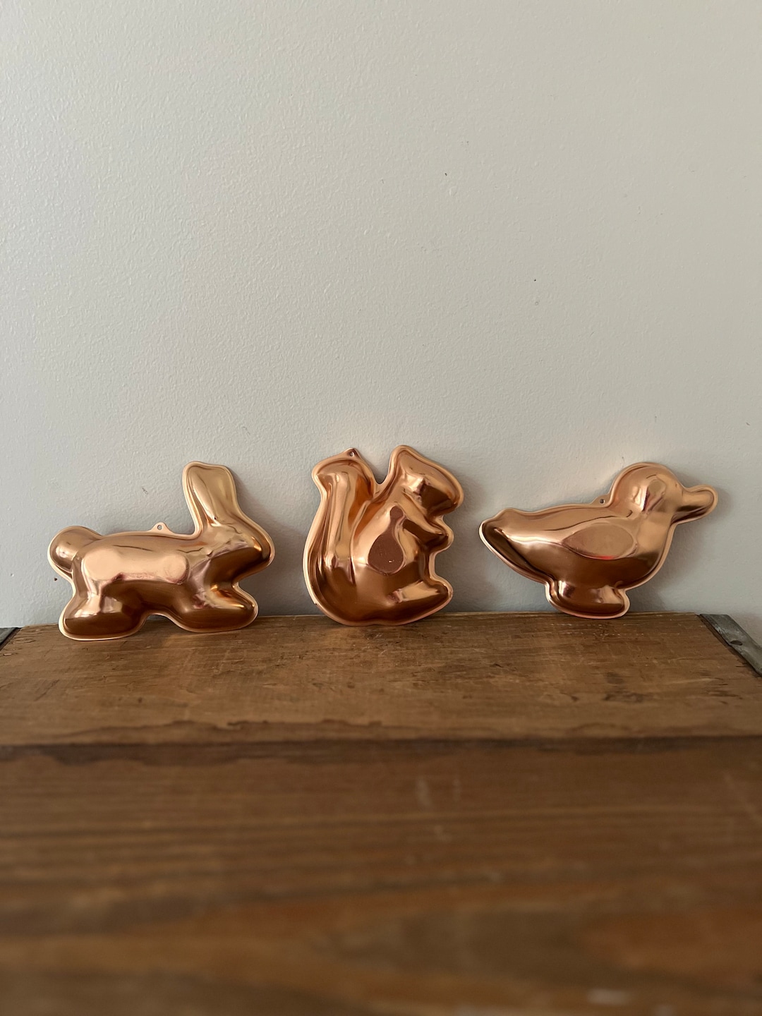 Vintage Copper Colored Animal Molds, Small Copper Colored Duck Mold ...