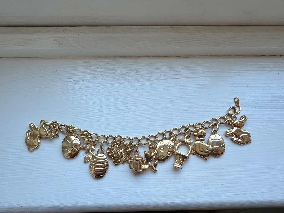 Vintage Charm Bracelet, Spring Themed Childrens Charm Bracelet - Etsy