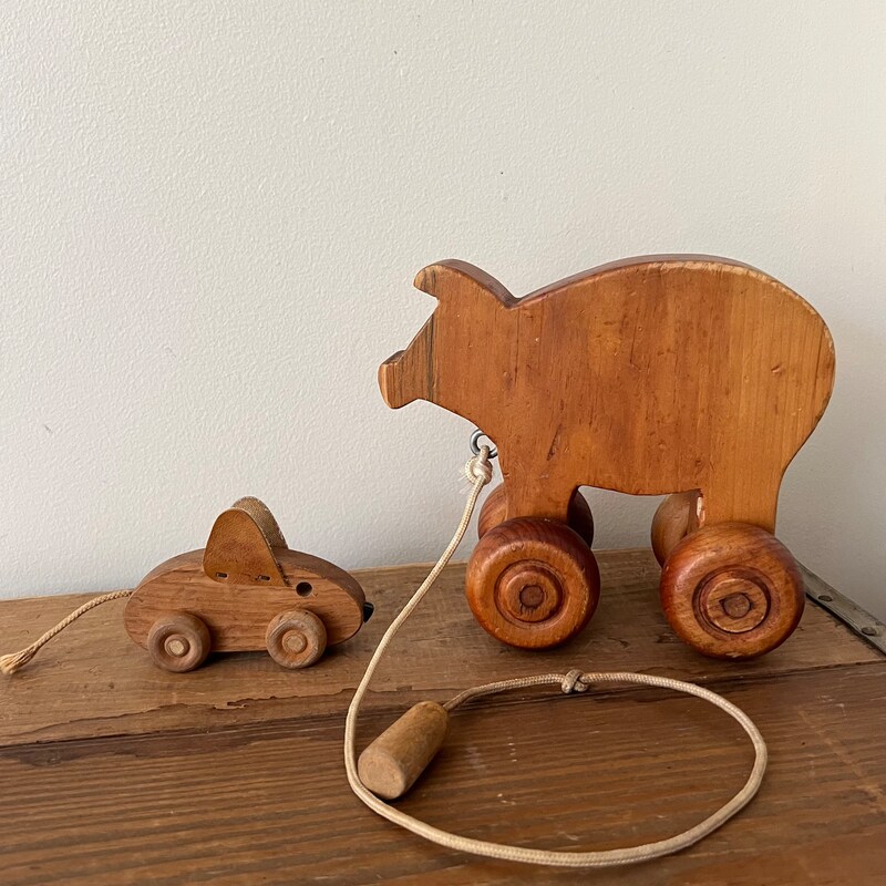 Pig Pull Toy - Etsy