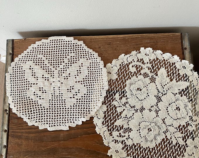 Vintage Doilies, Vintage Lace Doily, Vintage Cotton Lace Doilies - Etsy