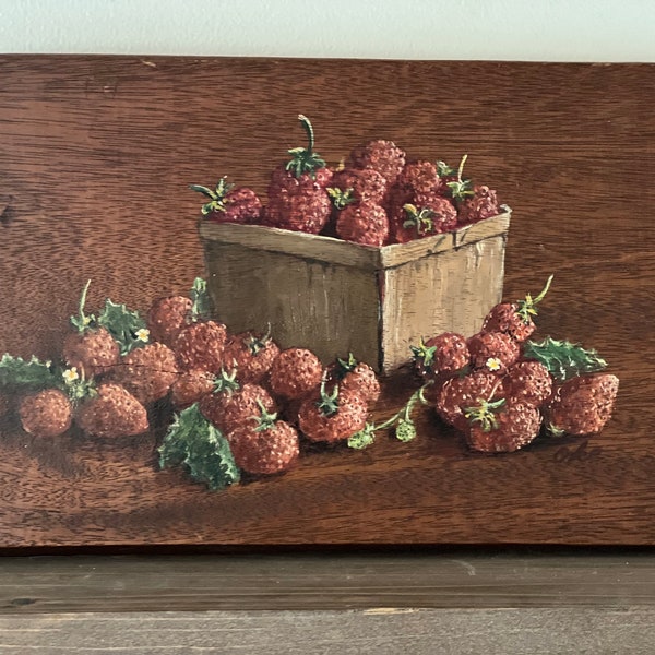 Strawberry Painting - Etsy