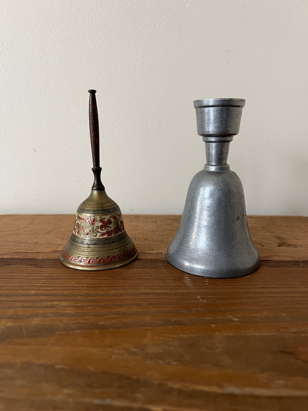 Vintage Brass Hand Bell, Solid Brass Hand Bell, Vintage Pewter Hand ...