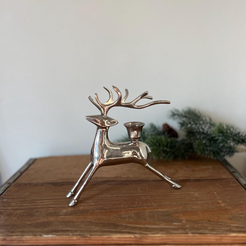 Silver Reindeer - Etsy