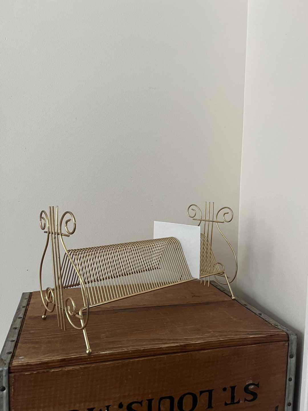 Vintage Brass Letter Organizer or Vintage Record Holder - Etsy