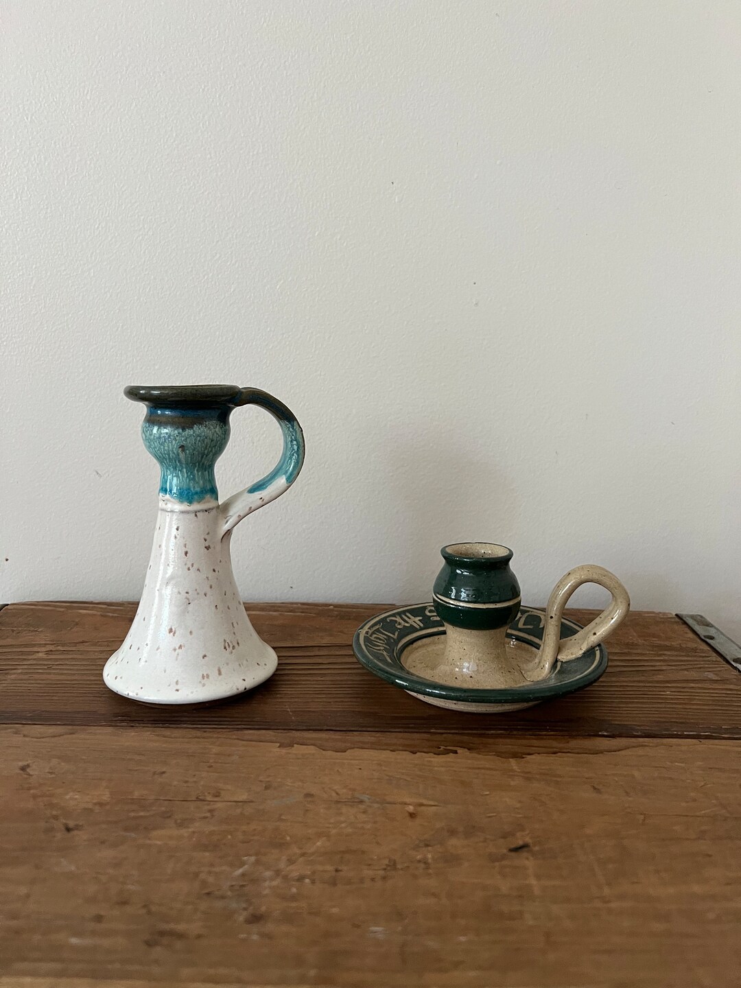 Vintage Pottery Candlestick Holders Vintage Pottery Candle - Etsy