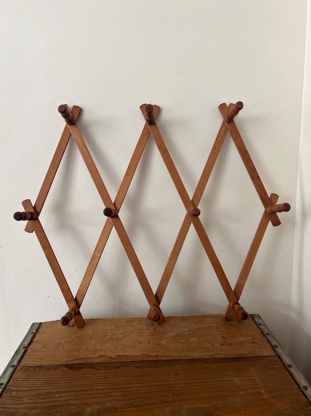 Vintage Accordion Peg Rack, Vintage Wooden Folding Peg Rack - Etsy