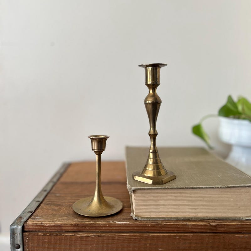 Brass Candle Holder - Etsy