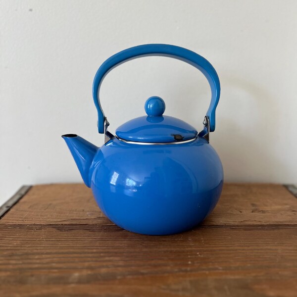 Blue Enamel Teapot - Etsy