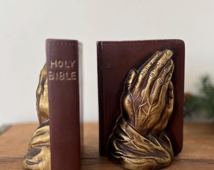 Vintage Bookends, Praying Hands Bookends, Vintage Bible Bookends - Etsy