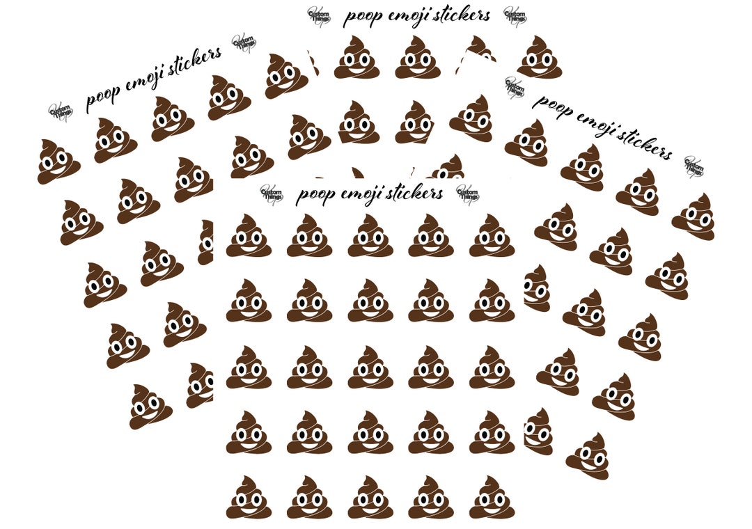Poop Emoji Stickers/emoji Label/stickers/2 Sheets of 24 Stickers/free ...
