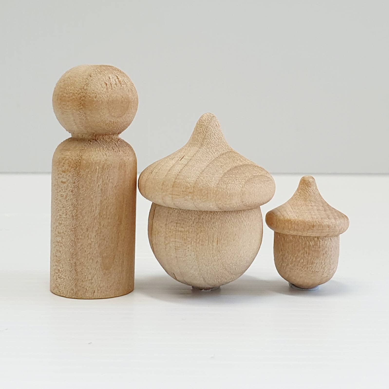 Large and Mini Miniature wooden acorns Set of wood acorns | Etsy