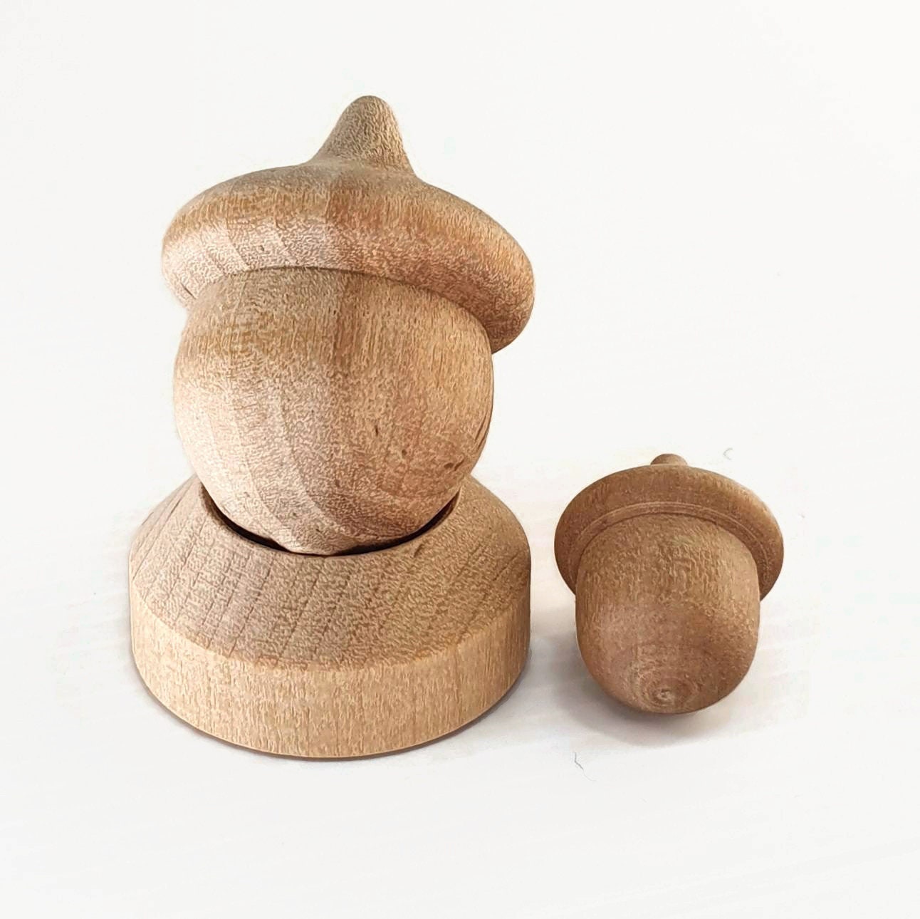 Large and Mini Miniature wooden acorns Set of wood acorns | Etsy