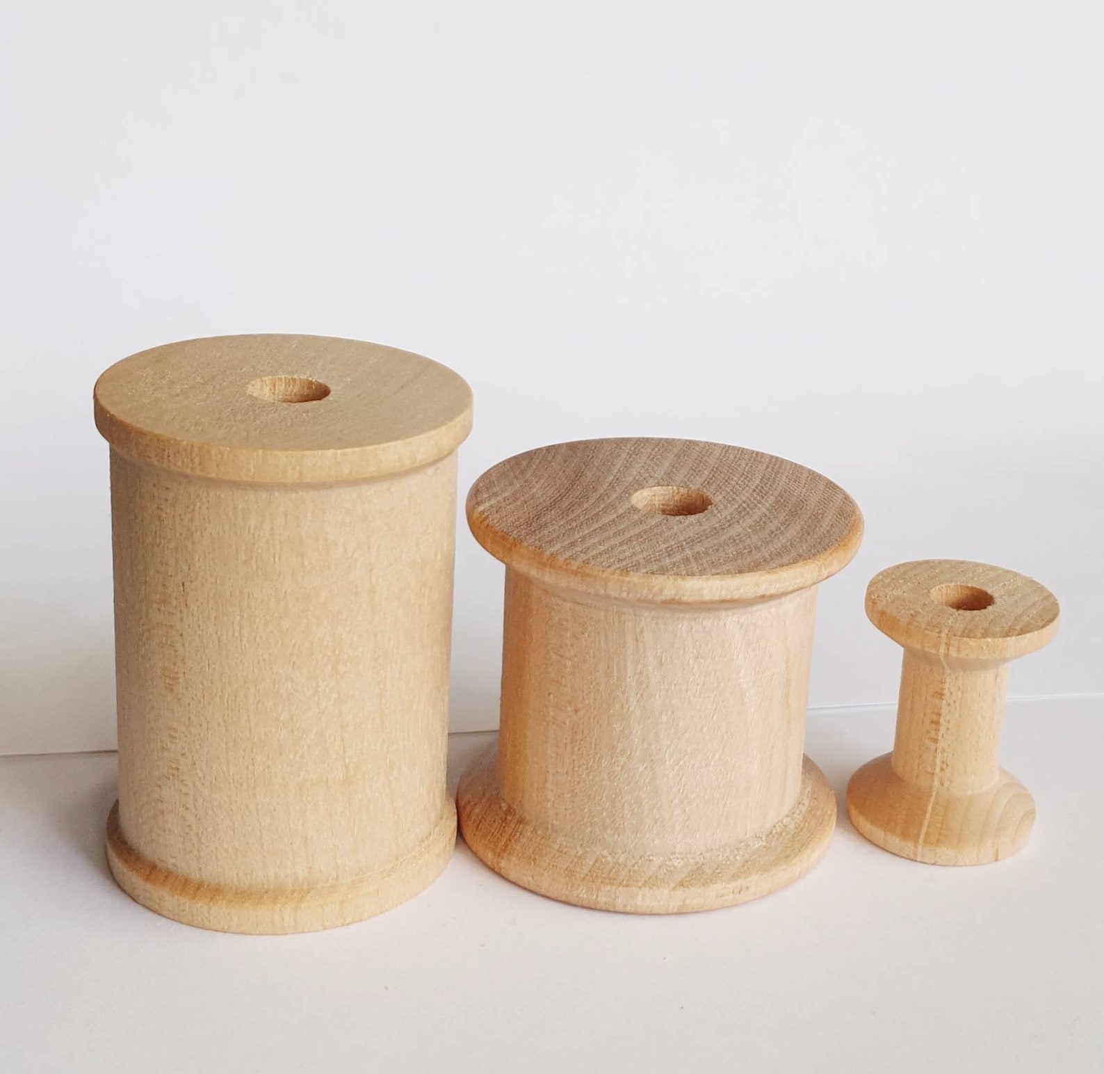 Wooden Spools 1-9/16 Tall Large Centre Wooden Spool - Etsy