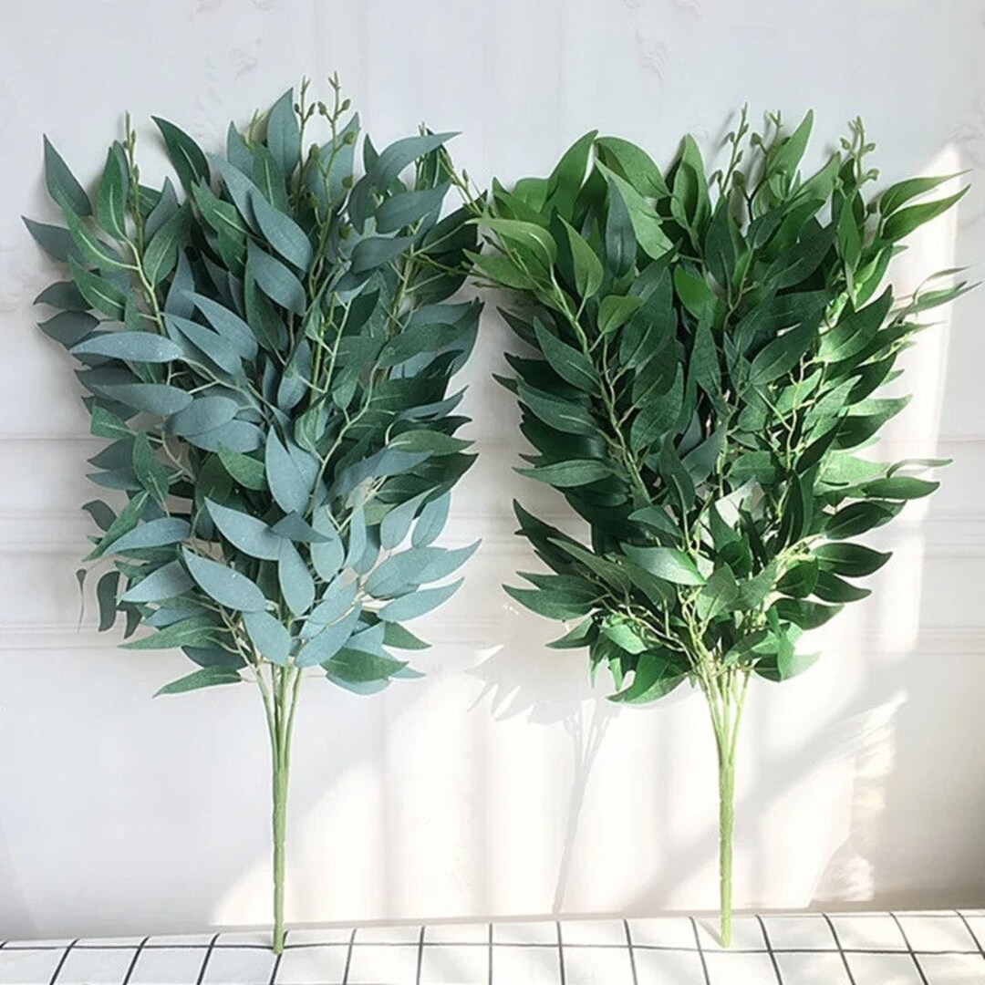 Artificial Willow Bouquet Fake Leaves for Home Christmas Wedding ...