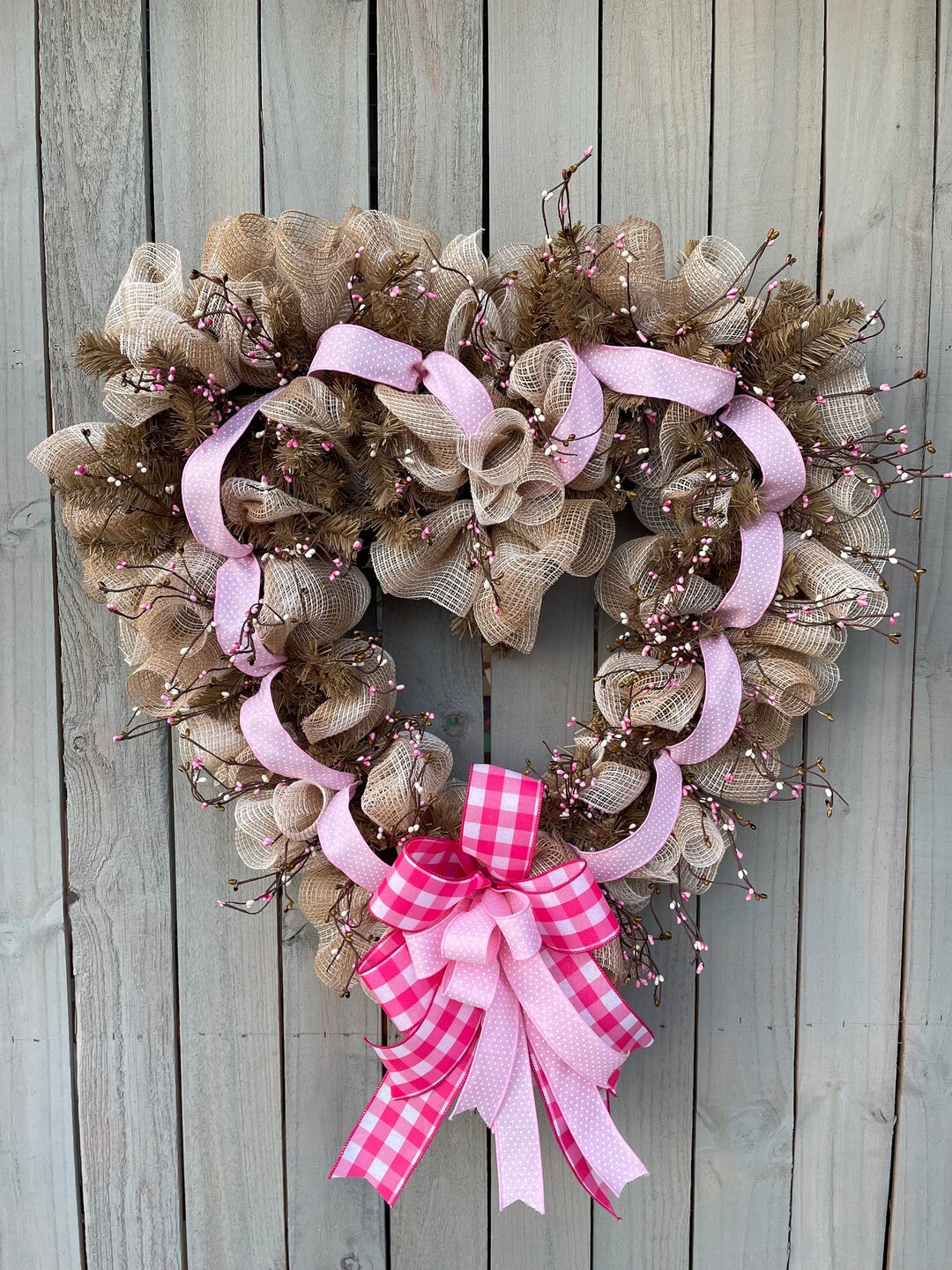 Valentine's Day Wreath, Heart Shaped Valentine's Day Wreath, Pip Berry ...