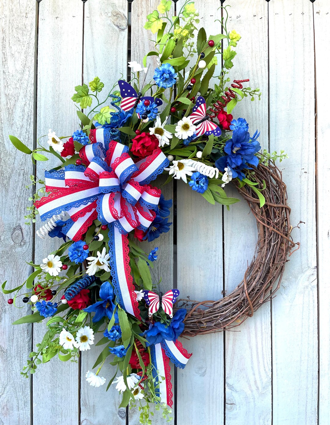 Patriotic Wreath, Memorial Day Wreath, Labor Day Wreath, Veterans Day ...