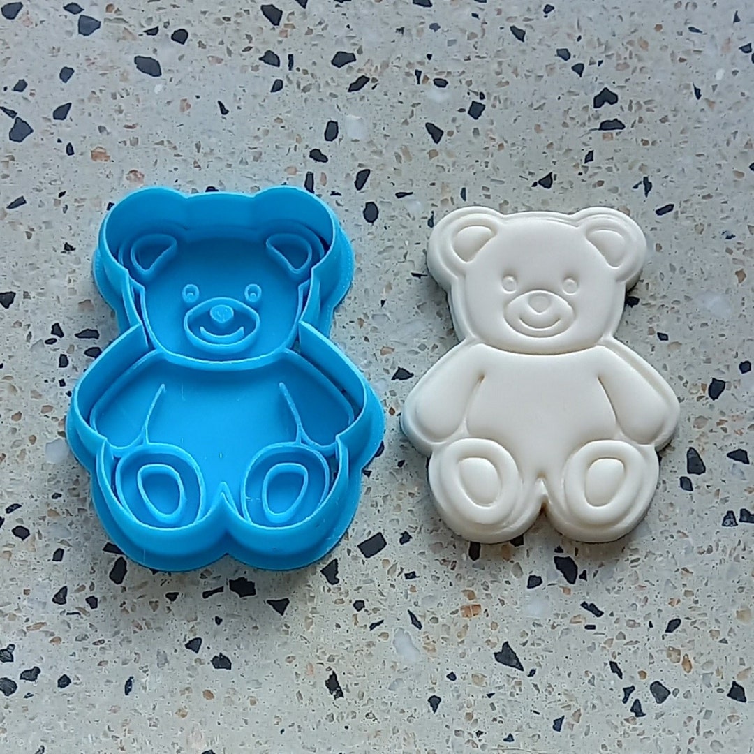 Teddy Bear Cutter and Embosser Set 8cm - Biscuit Fondant Stamp - Etsy