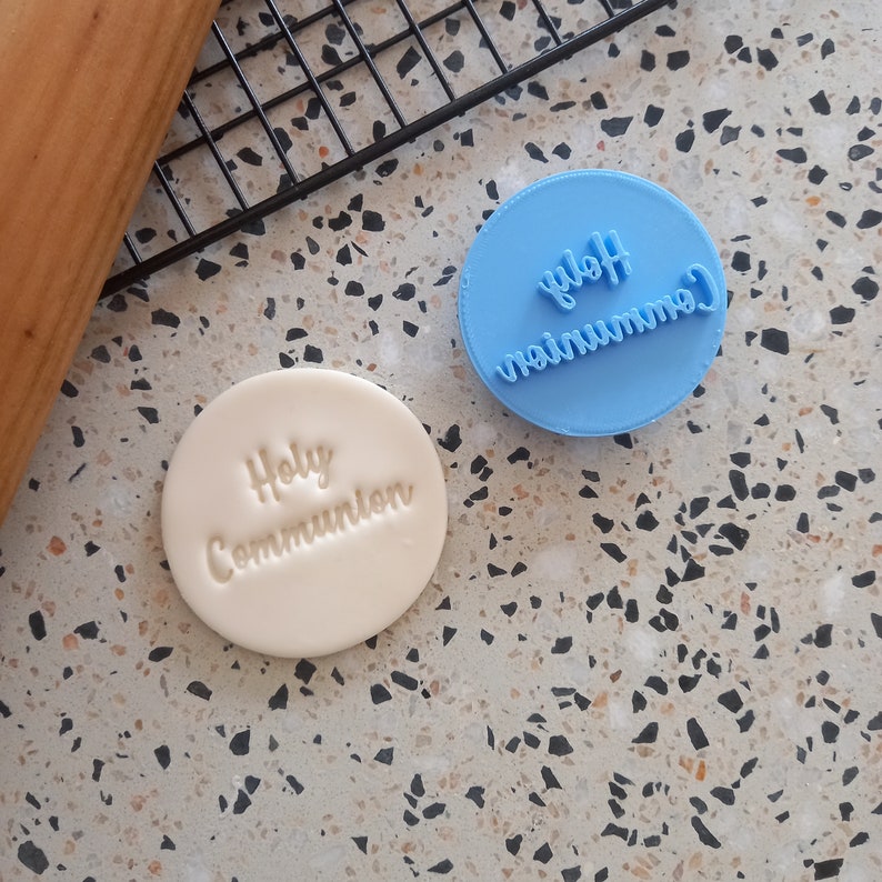 Holy Communion script Fondant Embosser / Cookie Stamp - Etsy