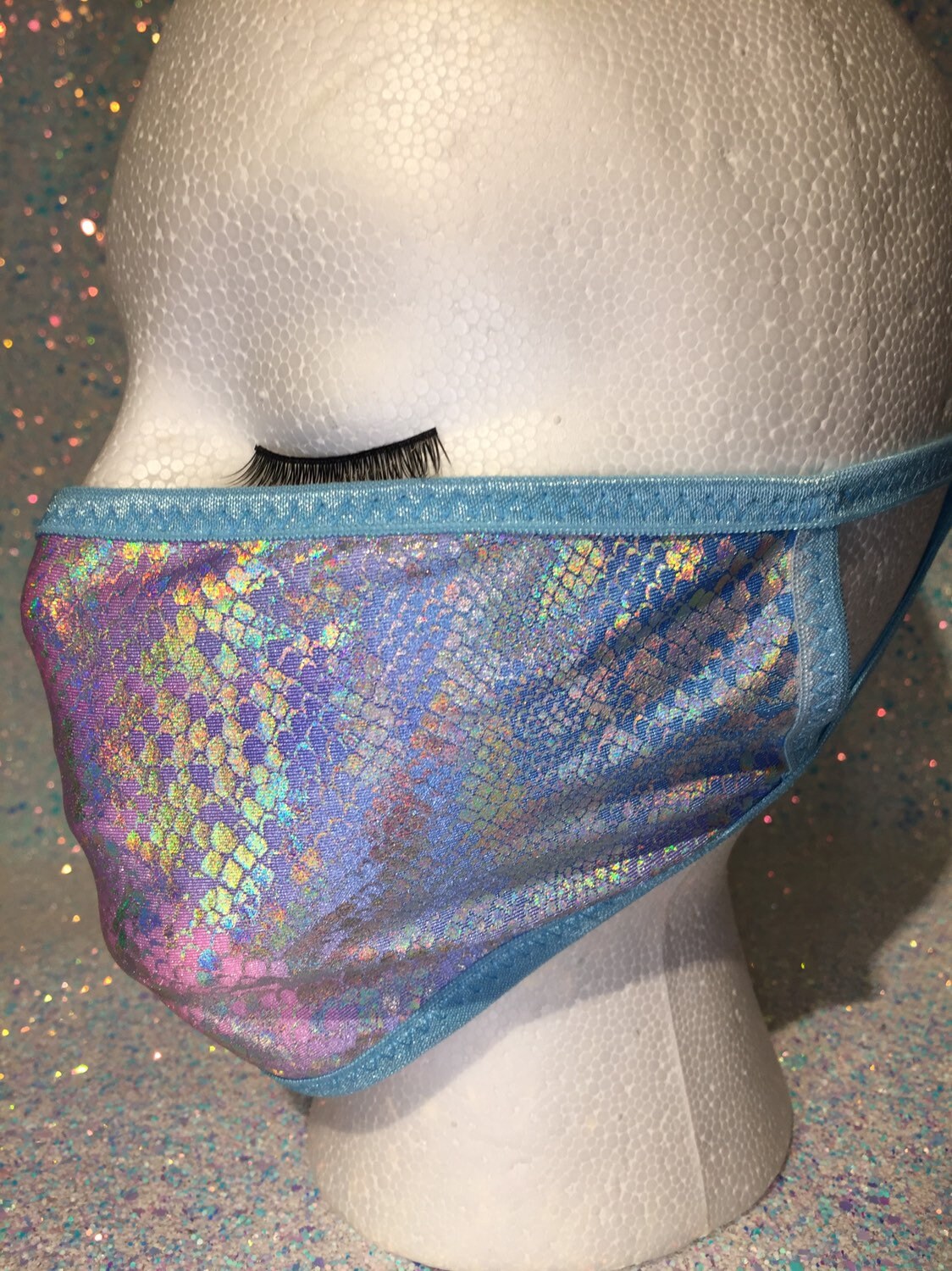 Holographic Cotton Candy Snake máscara facial / reversible - Etsy México