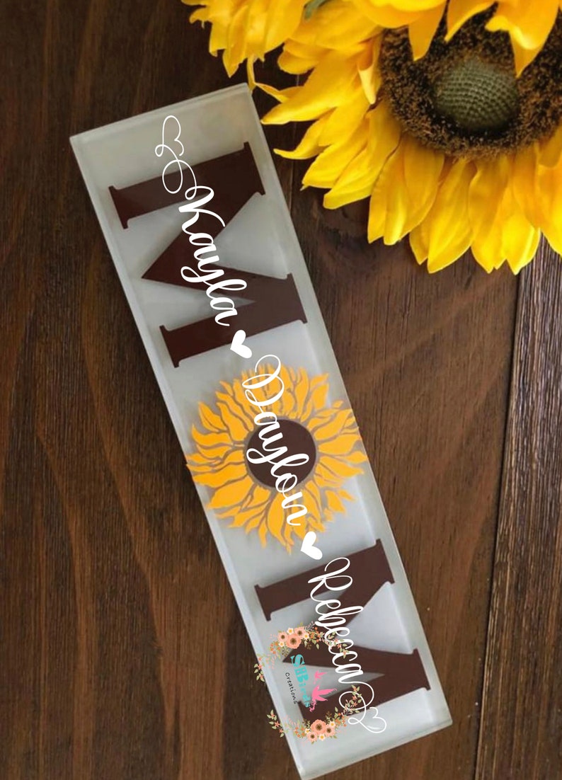 Personalized Sunflower Wall Sign for Mom and Child's - Etsy