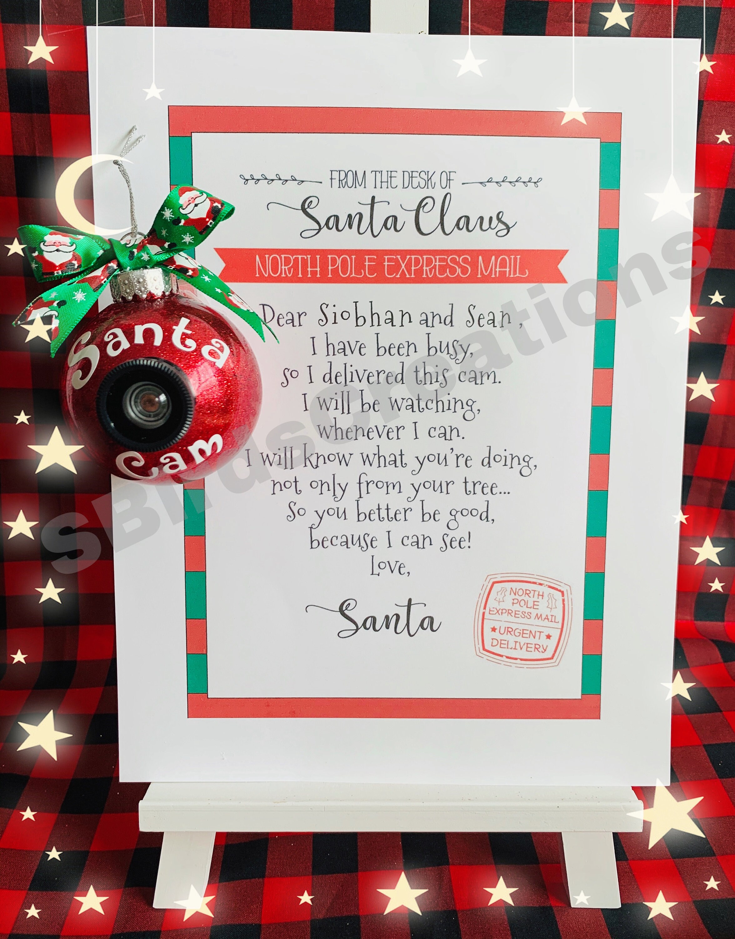 Santa Cam Ornament With Letter Real Camera Lens With Santa - Etsy