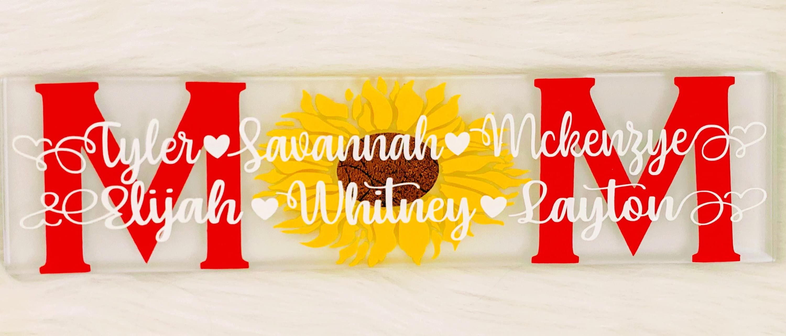 Personalized Sunflower Wall Sign for Mom and Child's - Etsy