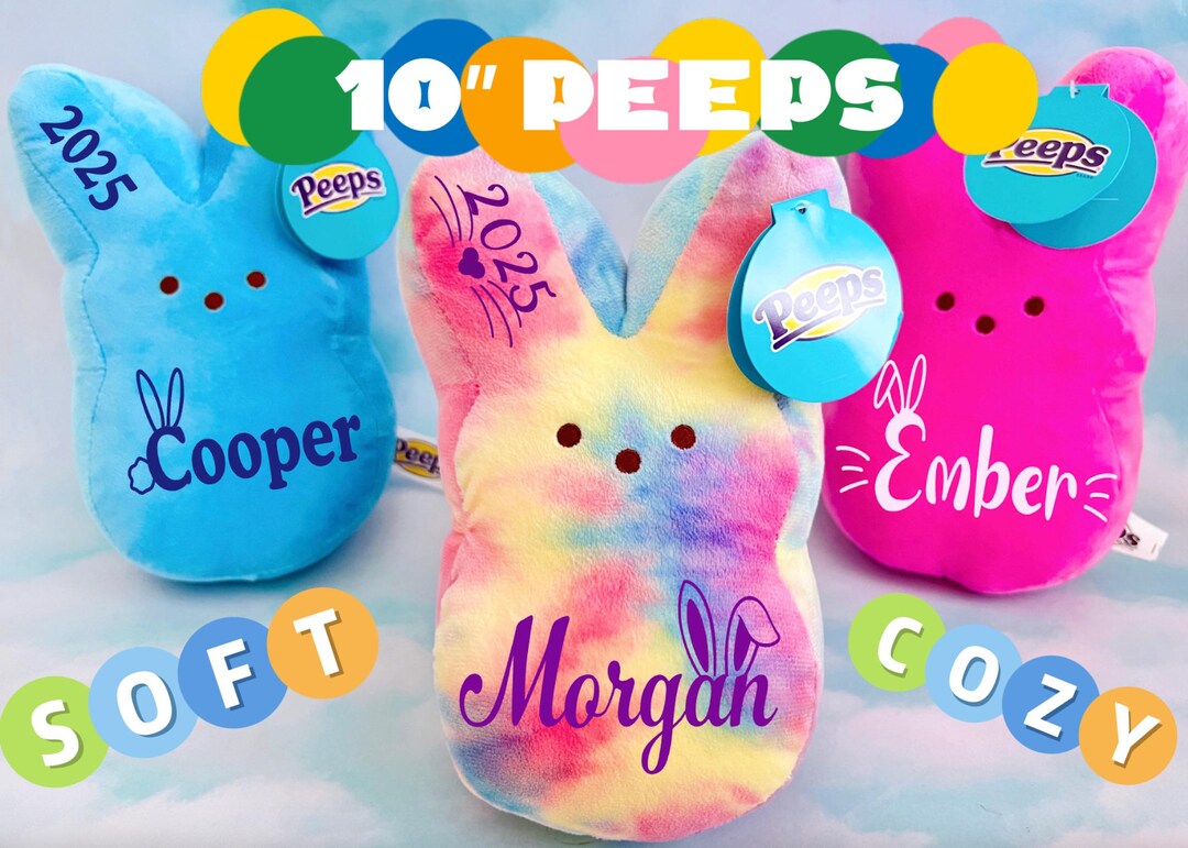 Peeps Medium 10" Personalized Bunny for Easter Basket, Stuffed Peeps ...