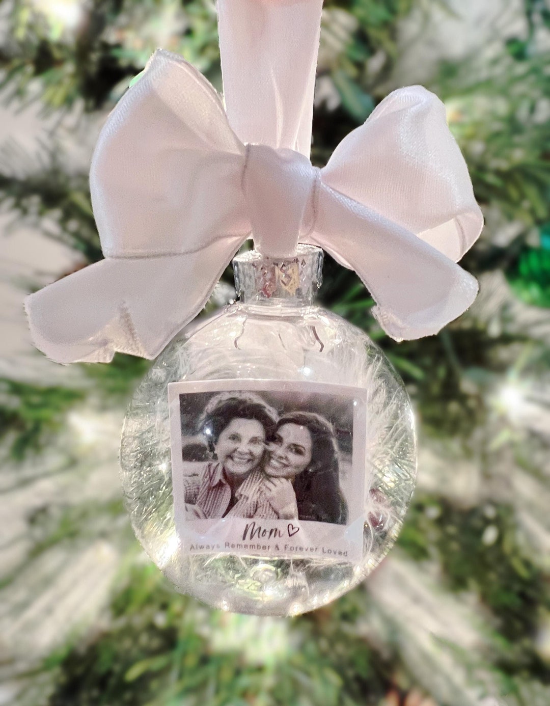 Personalized Photo Memorial Ornament Feathers, Heaven Ornament ...