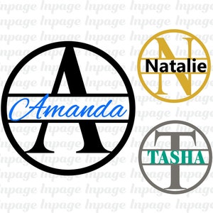 Split Monogram SVG Split Circle Frame Alphabet Digital - Etsy