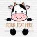 Cow Monogram SVG Baby Cow SVG Cute Cow Cut File Baby Shower - Etsy UK