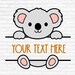 Koala Monogram SVG Split Monogram Svg Baby Koala SVG Cute - Etsy