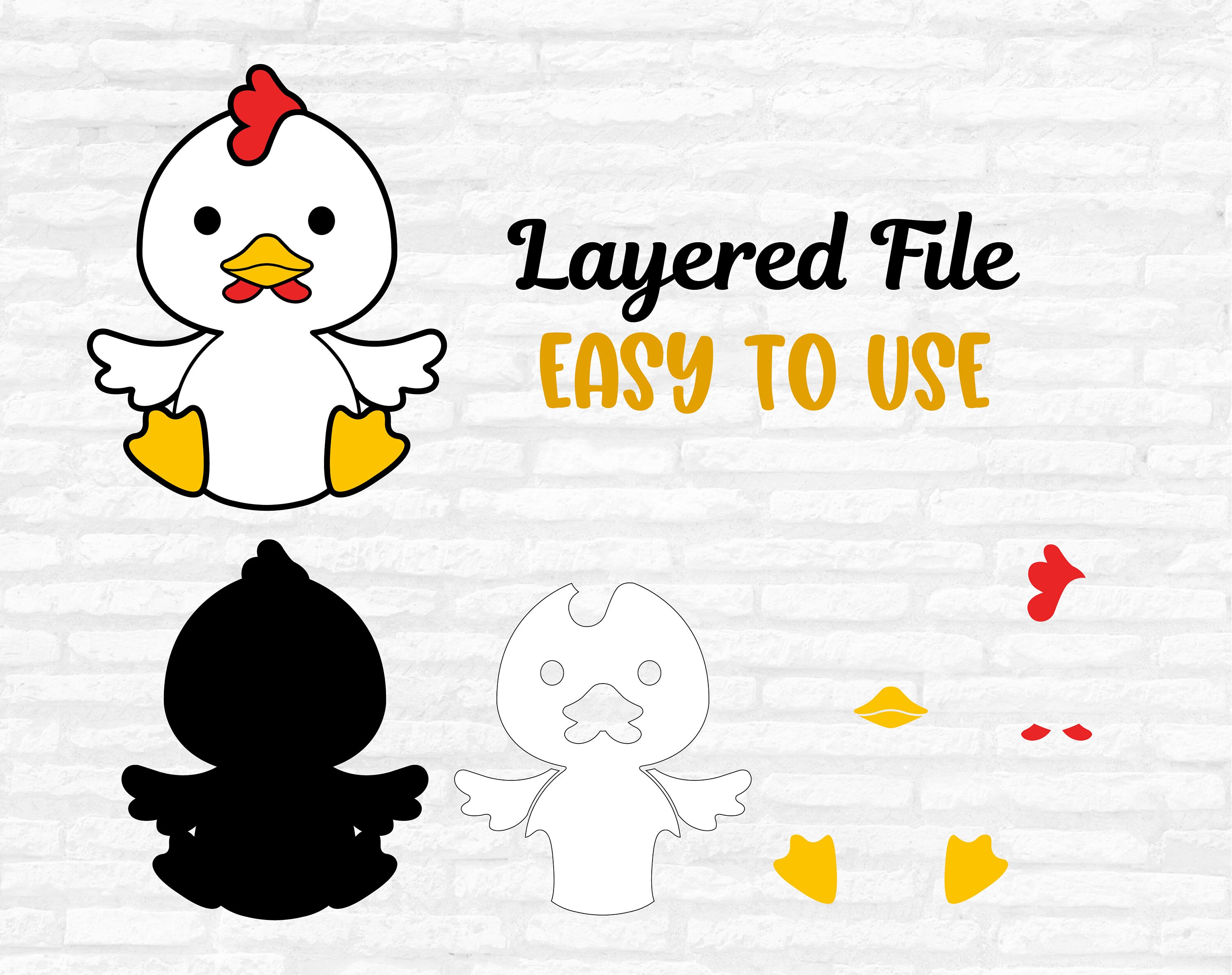 Archivo SVG de pollo Lindo pollito SVG Pollo bebé SVG - Etsy México