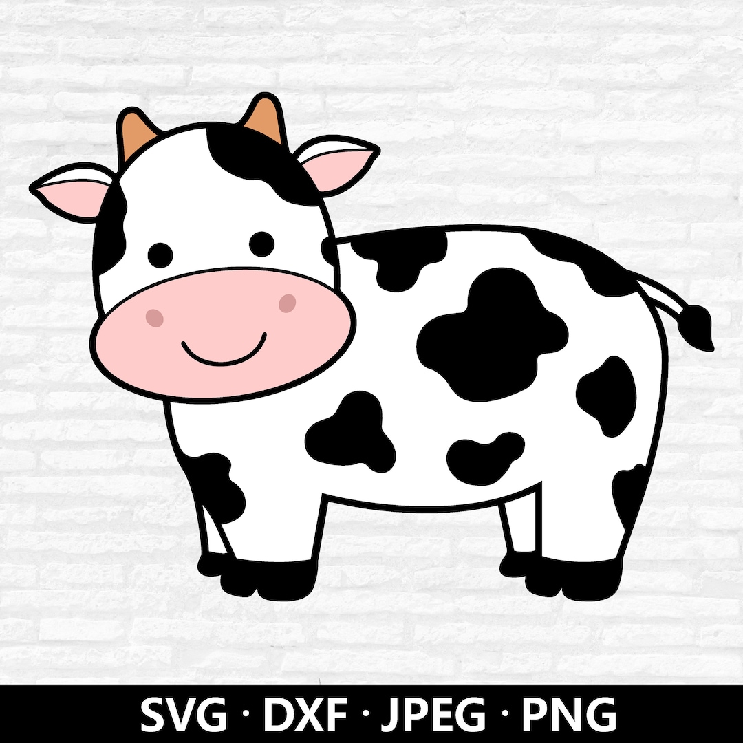 Vaca svg, vaca bebé svg, clipart de contorno de vaca, linda vaca de ...