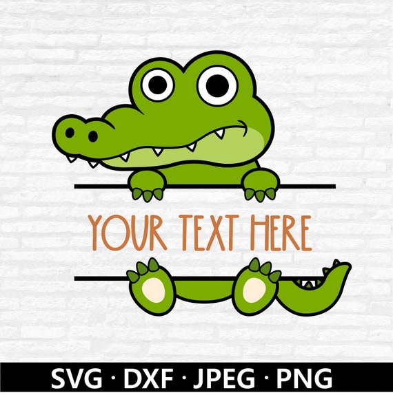 Alligator Monogram SVG Cute Baby Crocodile SVG Crocodile - Etsy