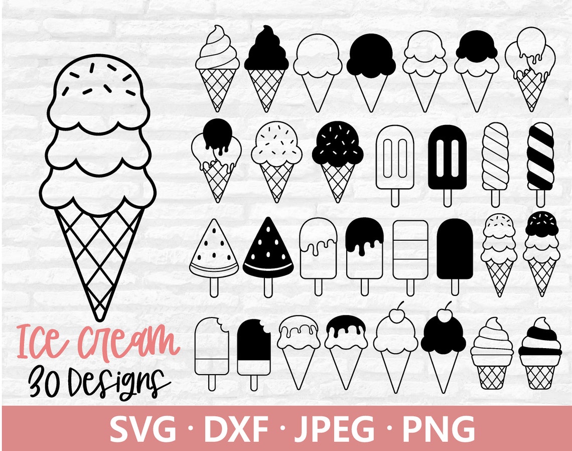 Ice Cream Svg Sweet Ice Cream Cone Cut Files Ice Cream Etsy Australia
