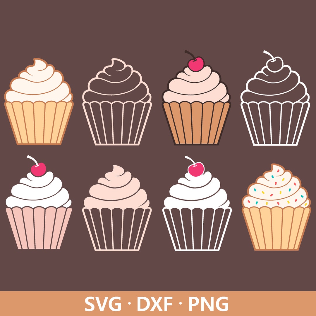 Cupcake SVG Bundle: Birthday Cake Clipart (digital Download) - Etsy
