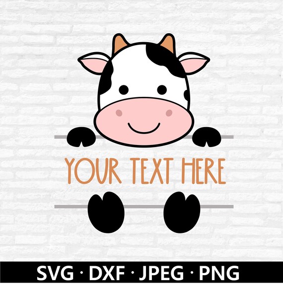 Cow Monogram SVG Baby Cow SVG Cute Cow Cut File Baby Shower - Etsy