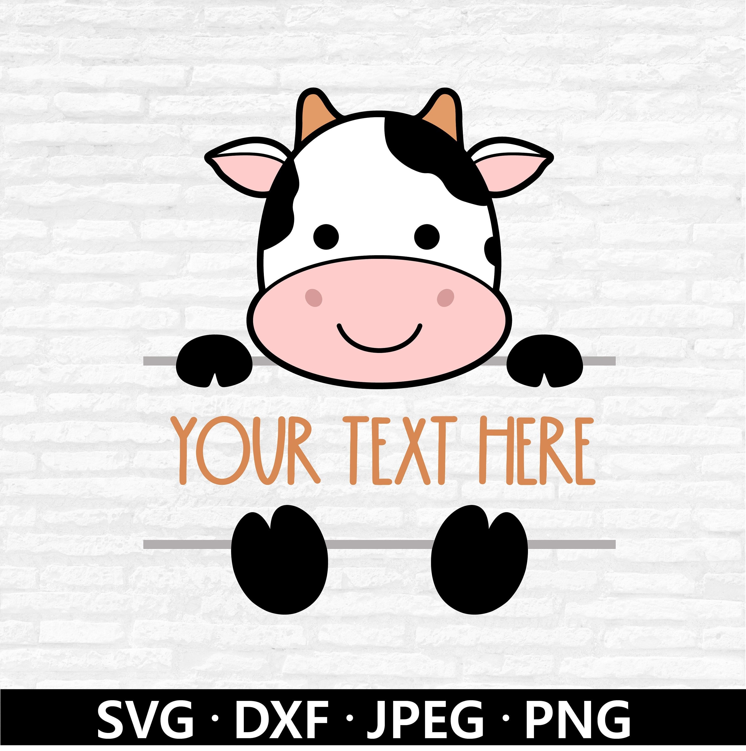 Cow Monogram SVG Baby Cow SVG Cute Cow Cut File Baby Shower - Etsy ...