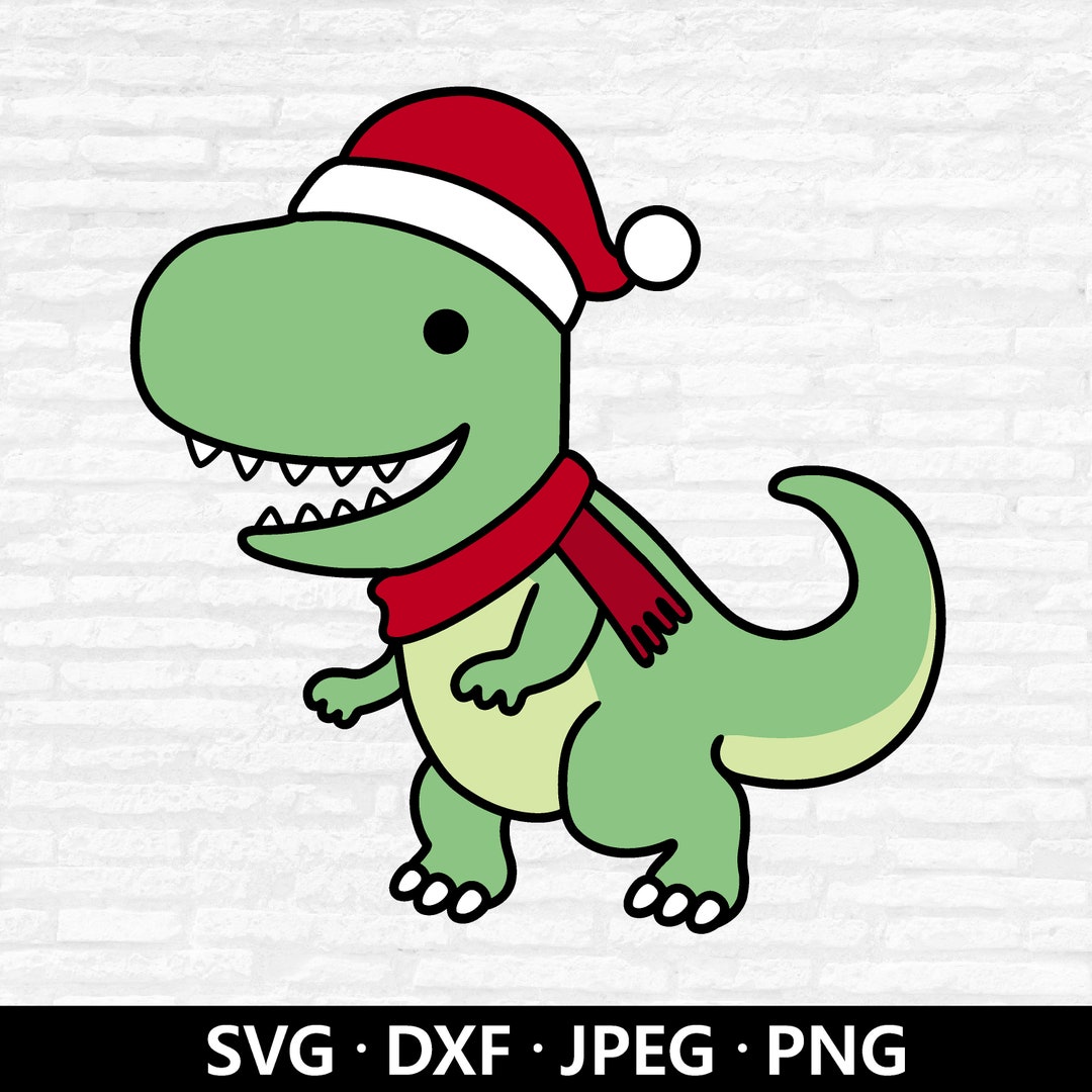 Christmas Dinosaur SVG: Santa Hat T-rex Vector (digital Download) - Etsy