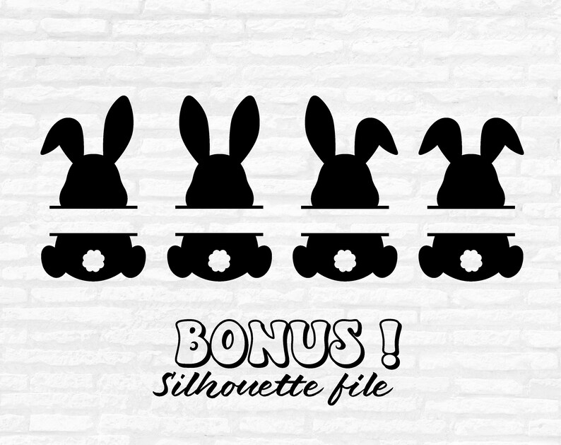 Easter Bunny Monogram SVG Bunny Silhouette Svg for Cricut - Etsy