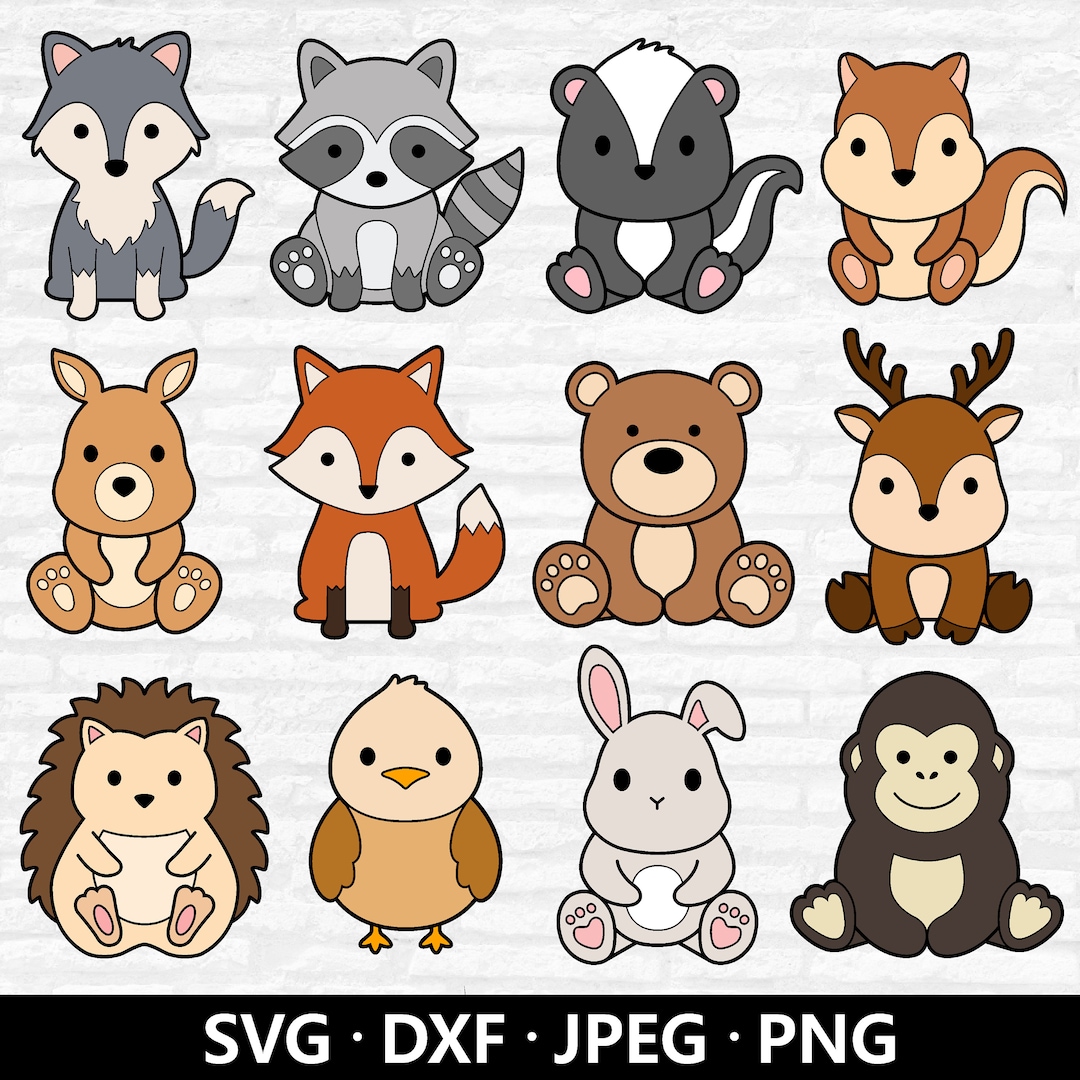 Woodland Animals SVG, Cute Animal SVG Bundle, Forest Animal Cut File ...