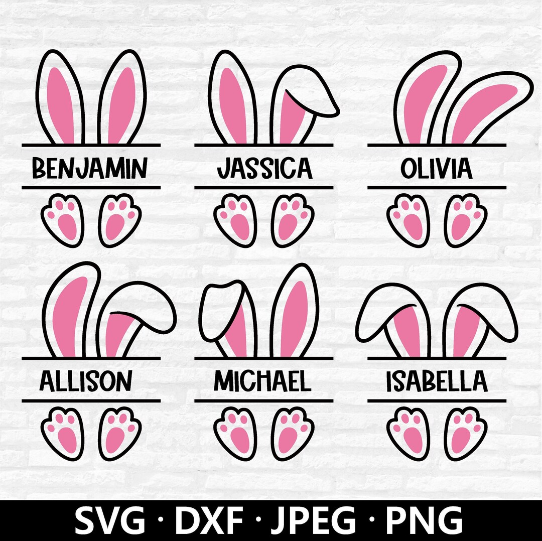 Bunny Name Frame SVG Easter SVG Bunny Ears Svg Bunny Svg - Etsy