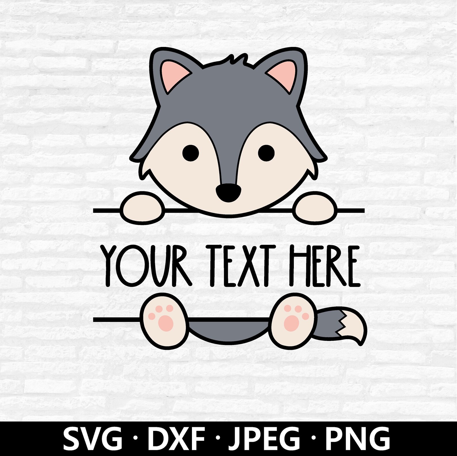 Wolf Monogram Svg Cute Wolf Clipart Woodland Animals Svg - Etsy