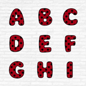 Ladybug Font: Polka Dot Letters & Numbers (digital Download) - Etsy
