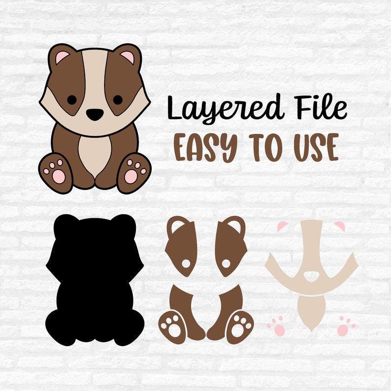 Badger Clipart, Forest Animal SVG, PNG (digital Download) - Etsy