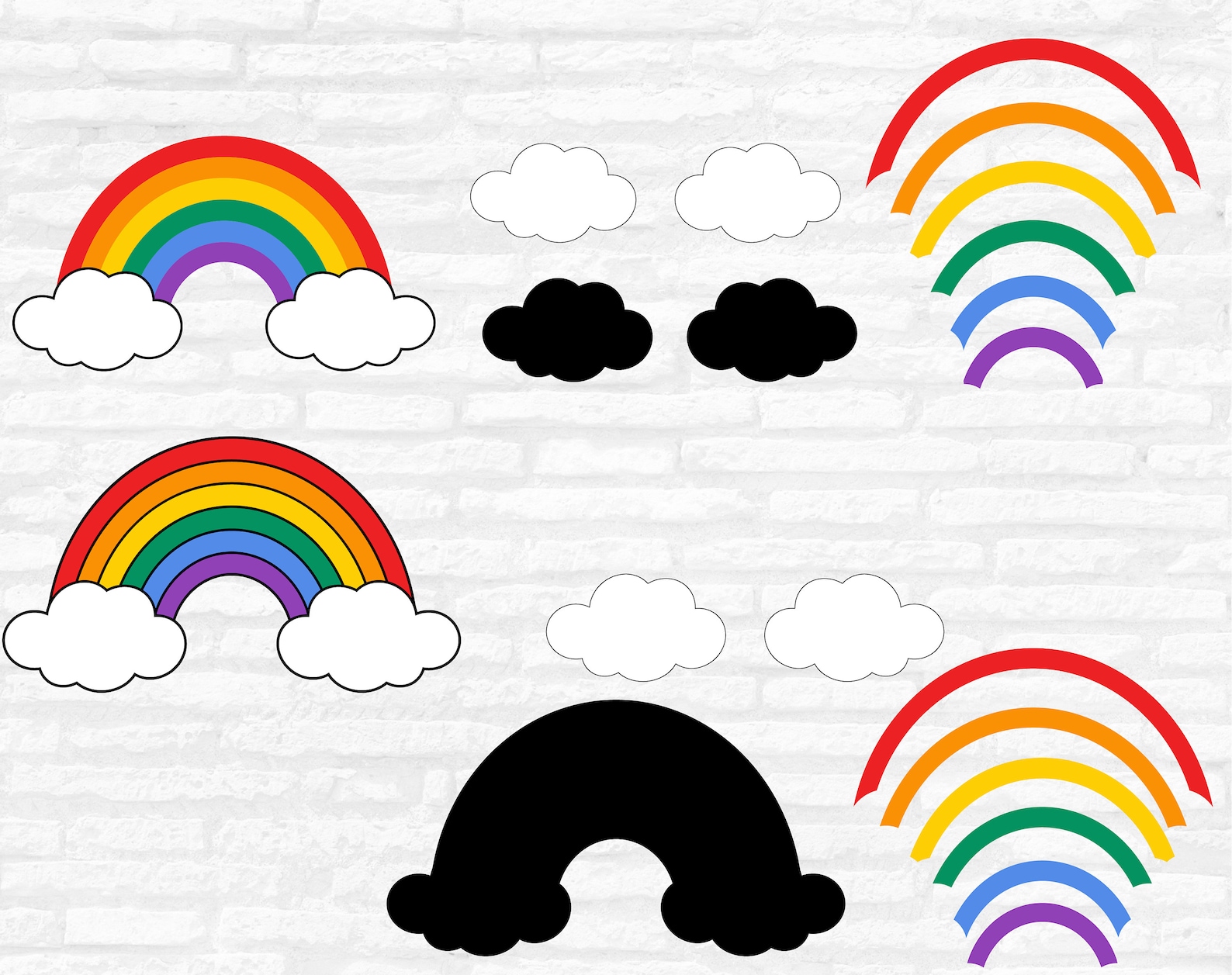 Rainbow SVG Rainbow Cricut Cut Files Rainbow Svg Bundle - Etsy