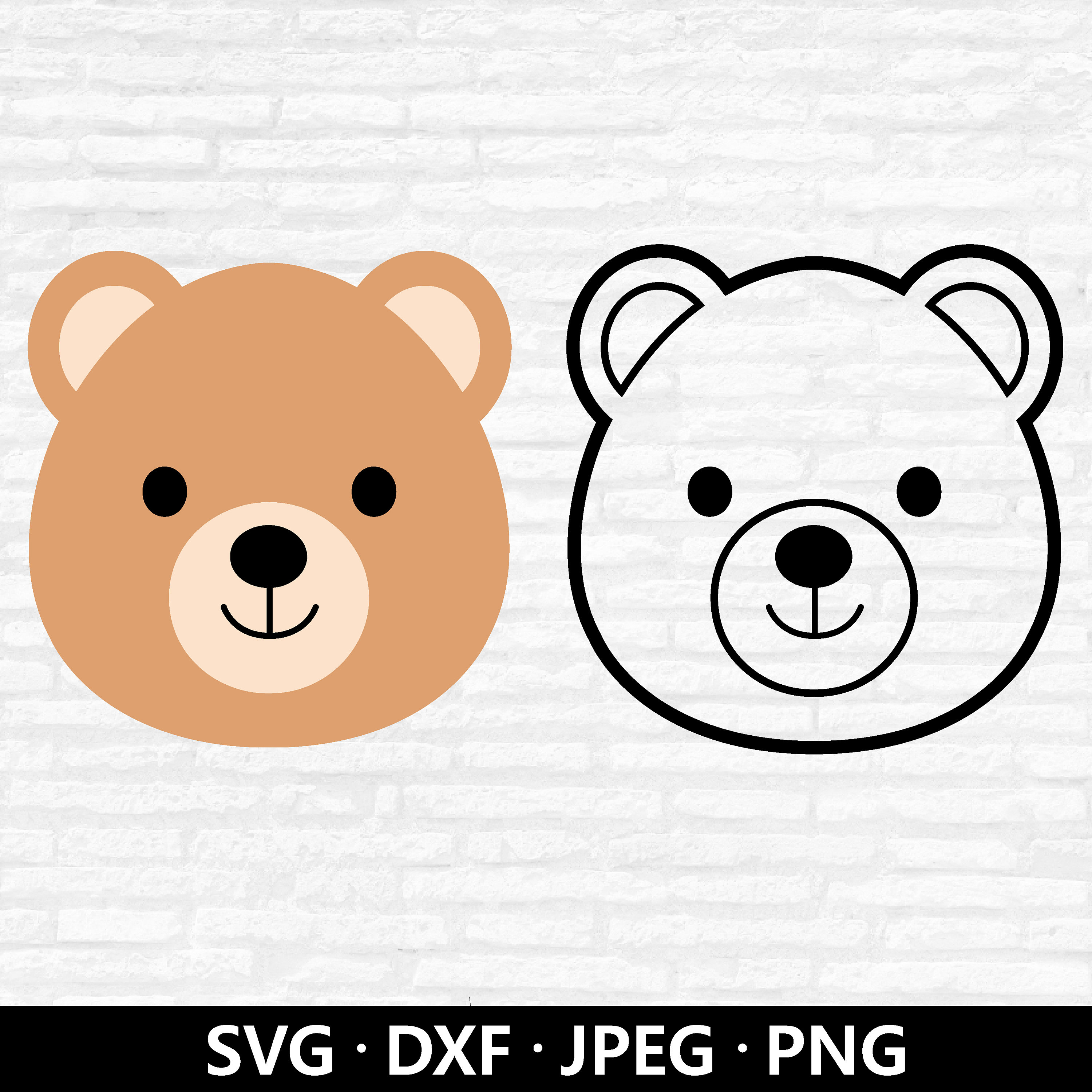 Linda cara de oso SVG, oso Dxf, Baby Shower Kids Shirt Png, archivos en ...