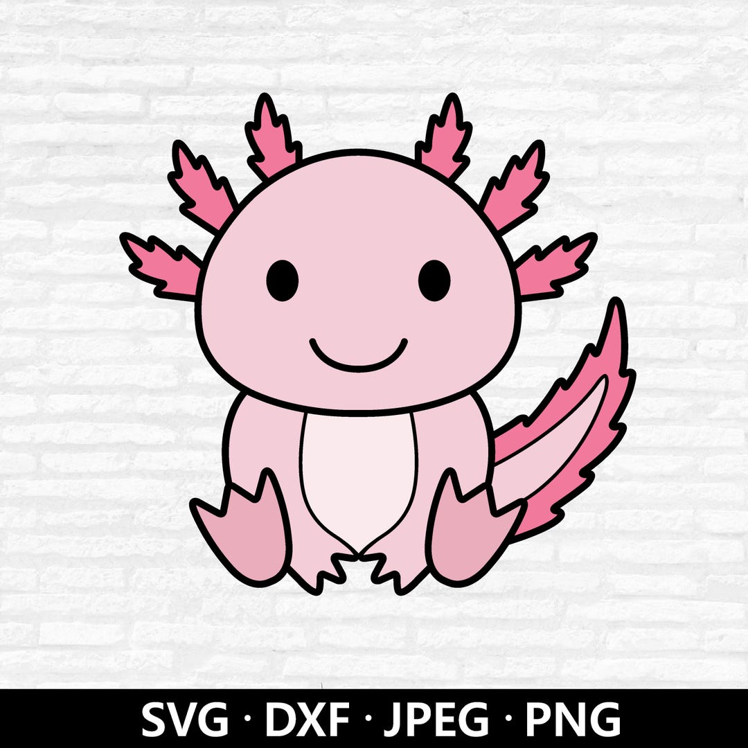 Cute Axolotl SVG, Axolotl Vector, Axolotl Clipart, Kids Animal Baby ...